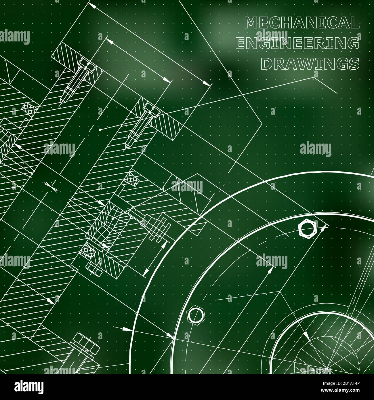 Green background. Points. Technical illustration. Mechanical ...