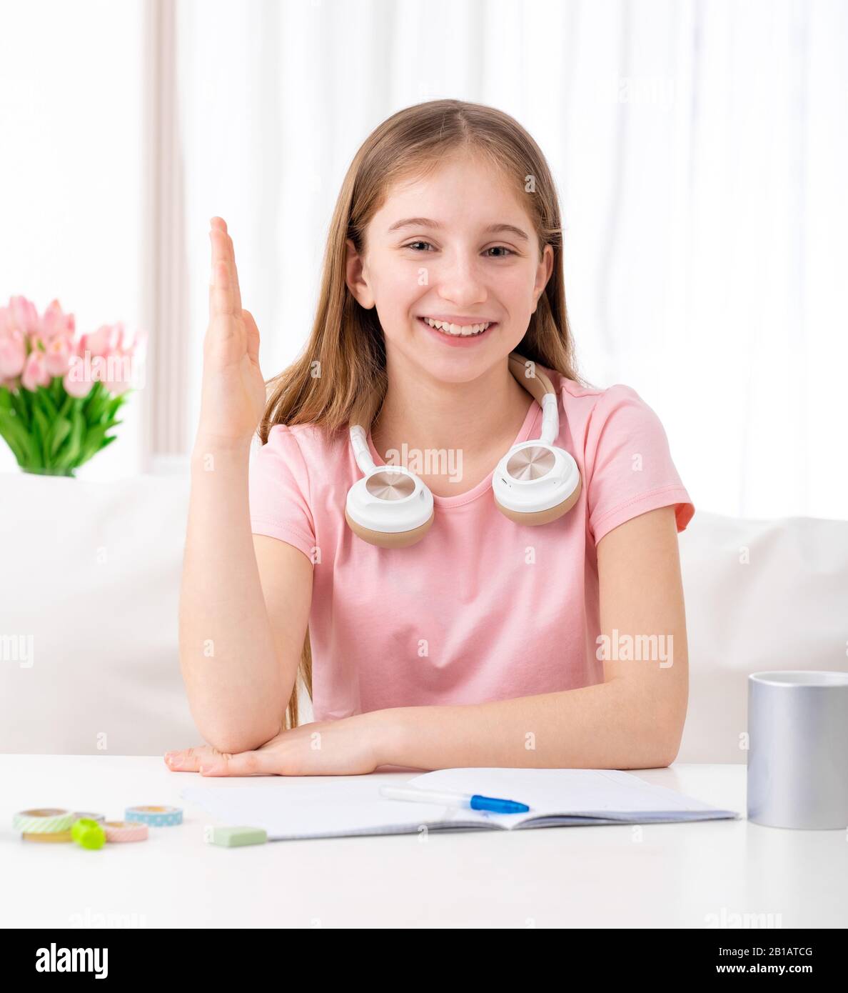 Female student getting ready Stock Photo - Alamy