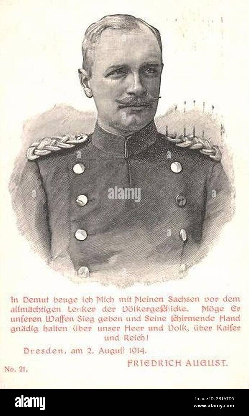 Friedrich August III um 1914 Stock Photo - Alamy