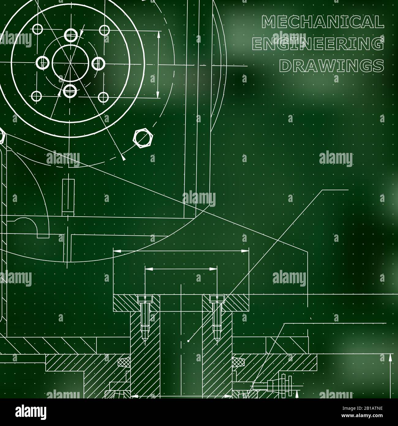 Mechanics. Technical design. Engineering style. Mechanical. Green ...