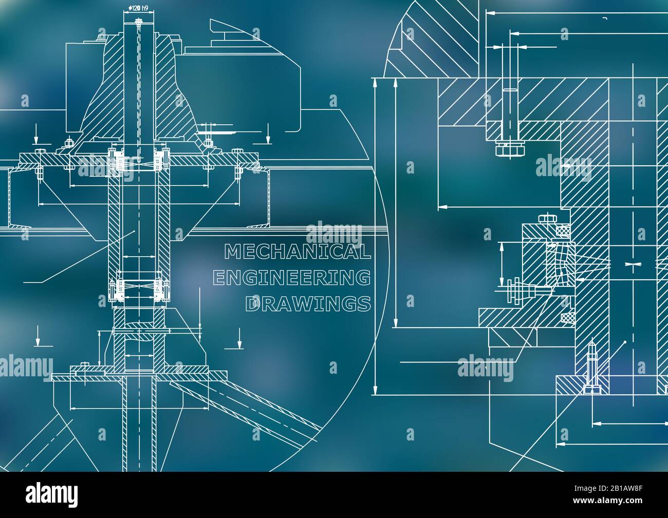 Mechanical engineering. Technical illustration. Backgrounds of ...