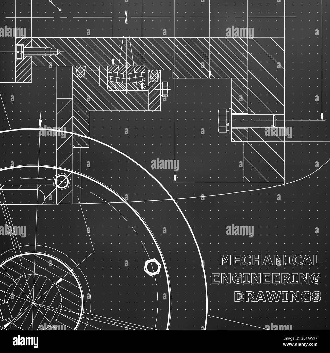 Backgrounds of engineering subjects. Technical illustration. Mechanical ...