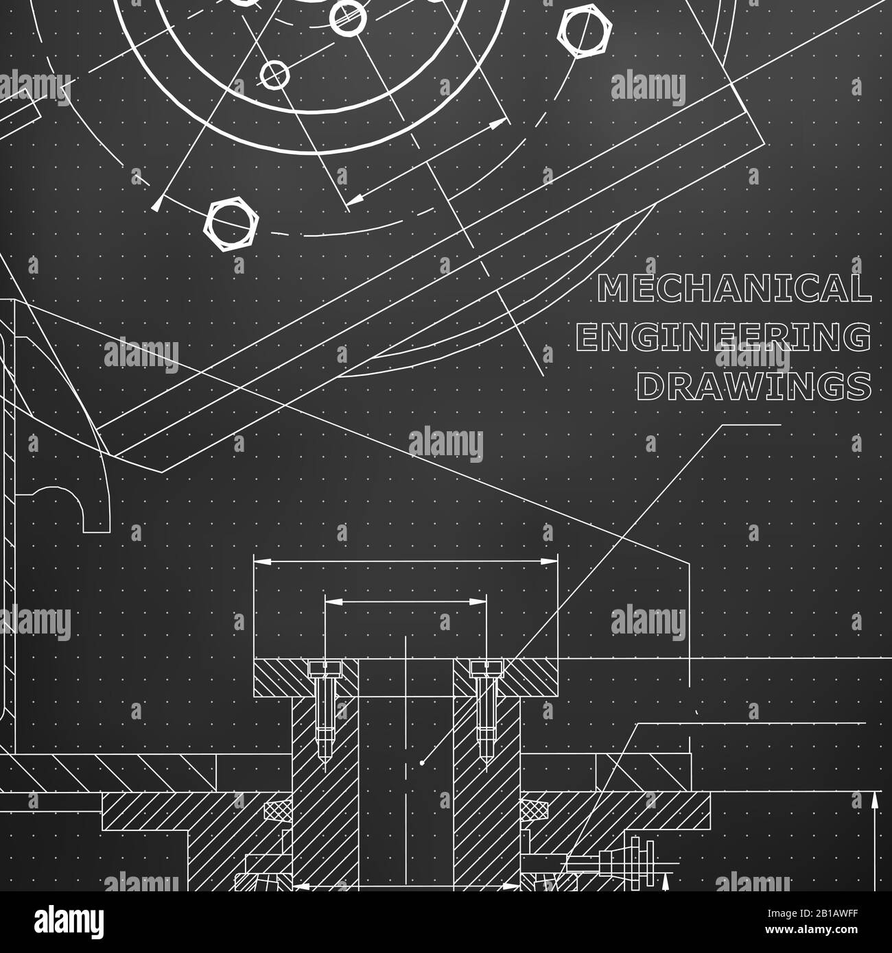 Mechanics. Technical design. Engineering style. Mechanical instrument ...