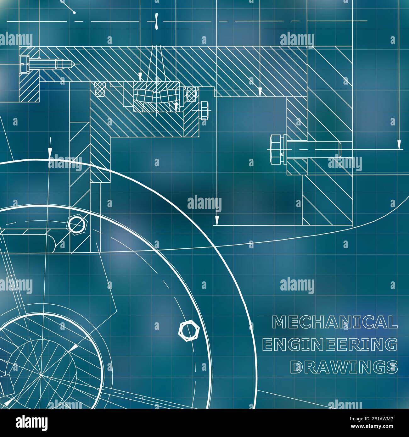 Backgrounds of engineering subjects. Technical illustration. Mechanical ...
