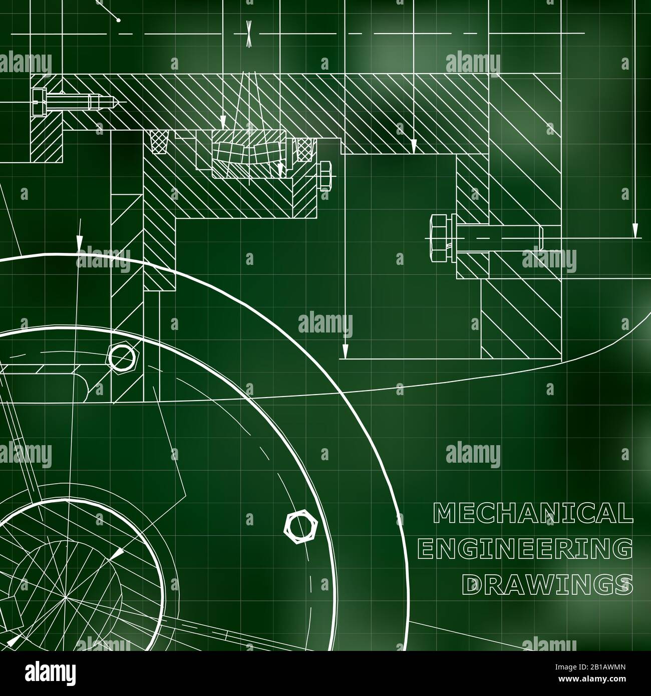 Backgrounds of engineering subjects. Technical illustration. Mechanical ...