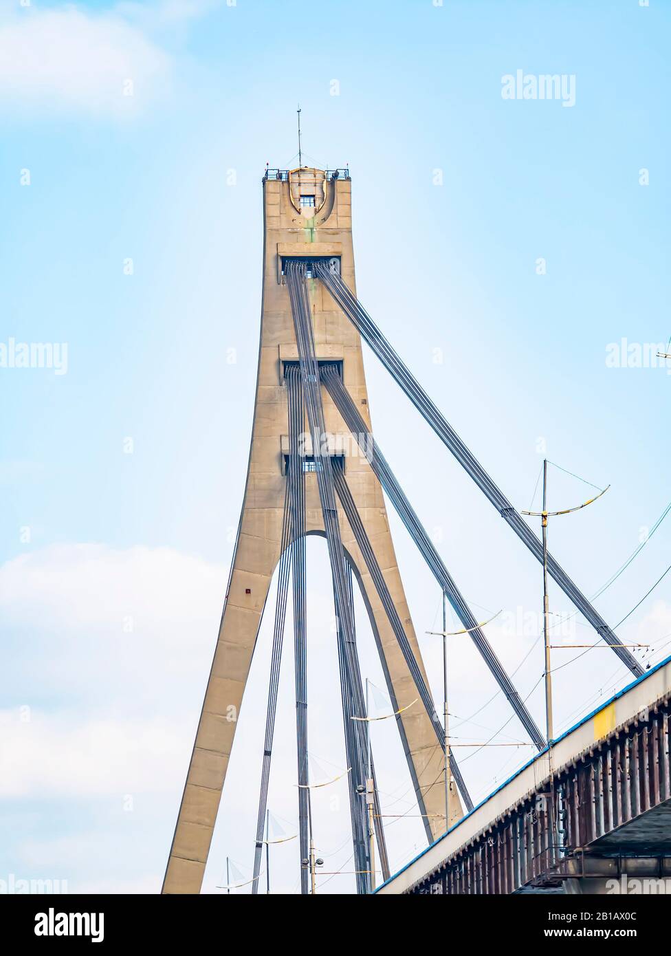 Concrete road bridge with iron wire extensions Stock Photo - Alamy