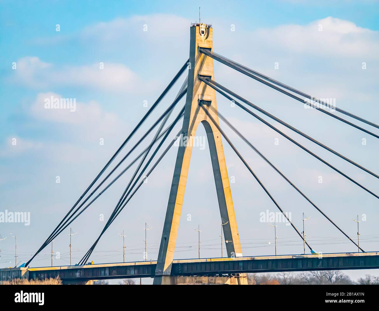 Concrete road bridge with iron wire extensions Stock Photo - Alamy