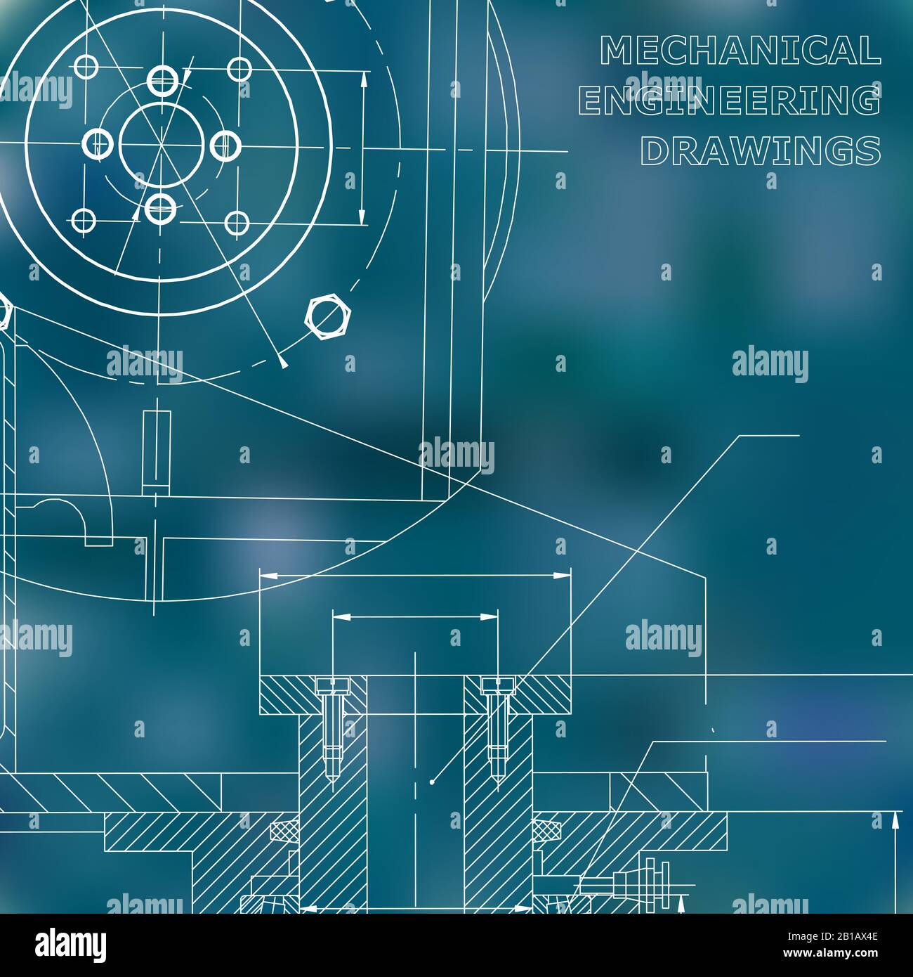 Mechanics. Technical design. Engineering style. Mechanical. Blue ...