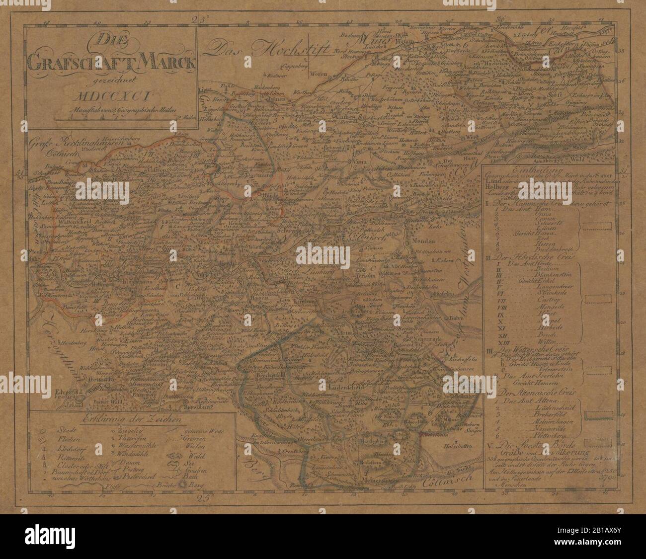 Friedrich Christoph Müller - Grafschaft Mark (1791 Stock Photo - Alamy