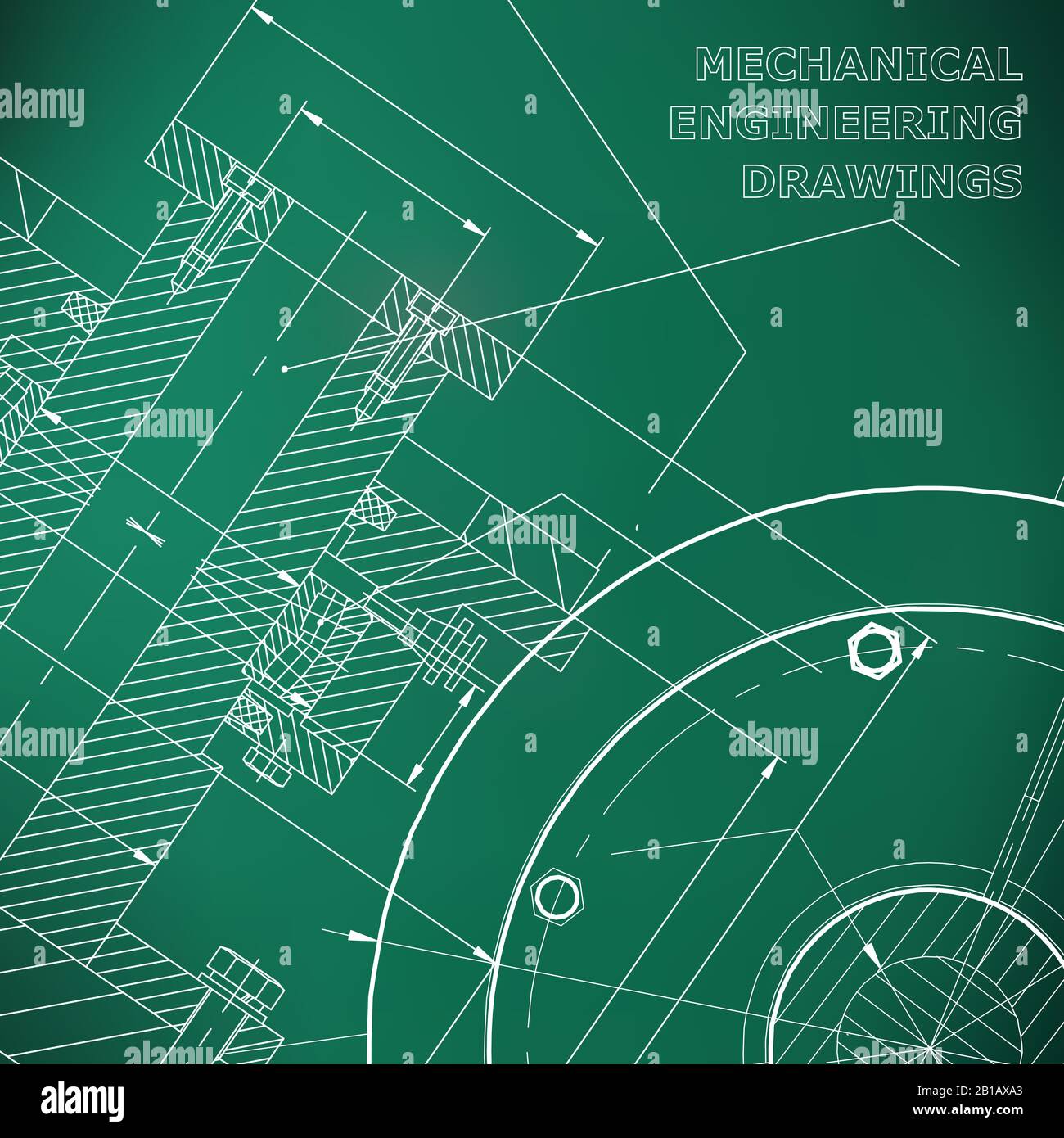 Light green background. Technical illustration. Mechanical engineering ... Light green background. Technical illustration. Mechanical engineering ...