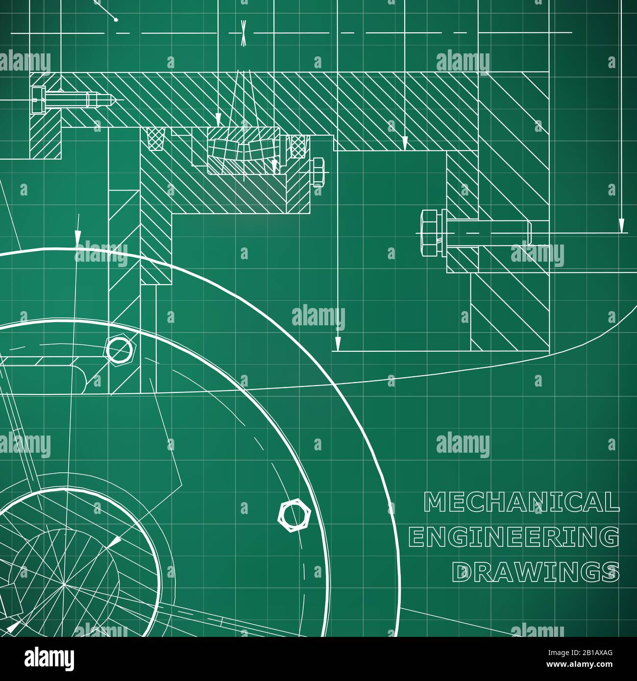 Backgrounds of engineering subjects. Technical illustration. Mechanical ...