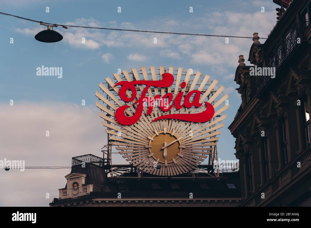 Freia logo hi-res stock photography and images - Alamy