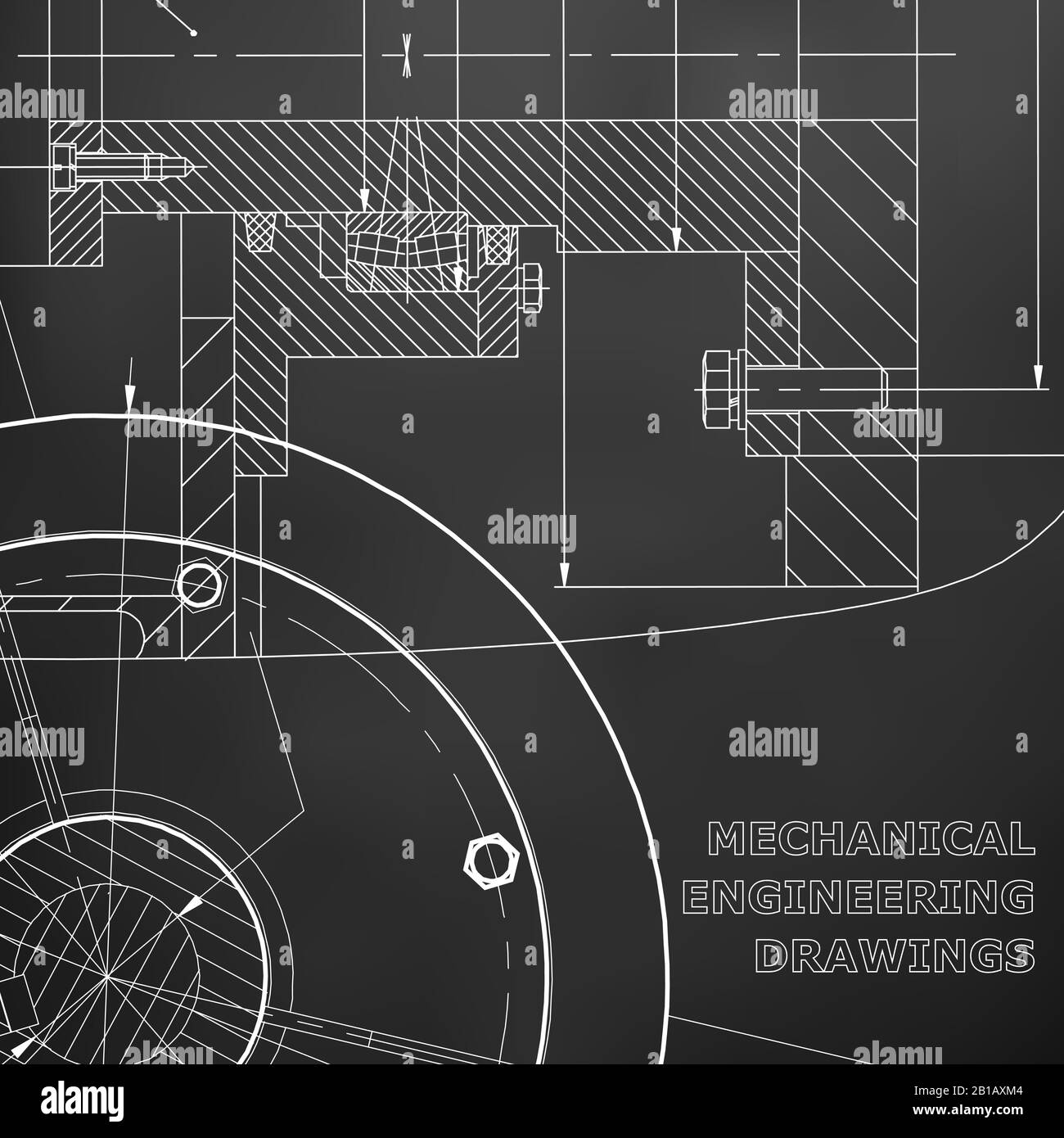 Backgrounds of engineering subjects. Technical illustration. Mechanical ...