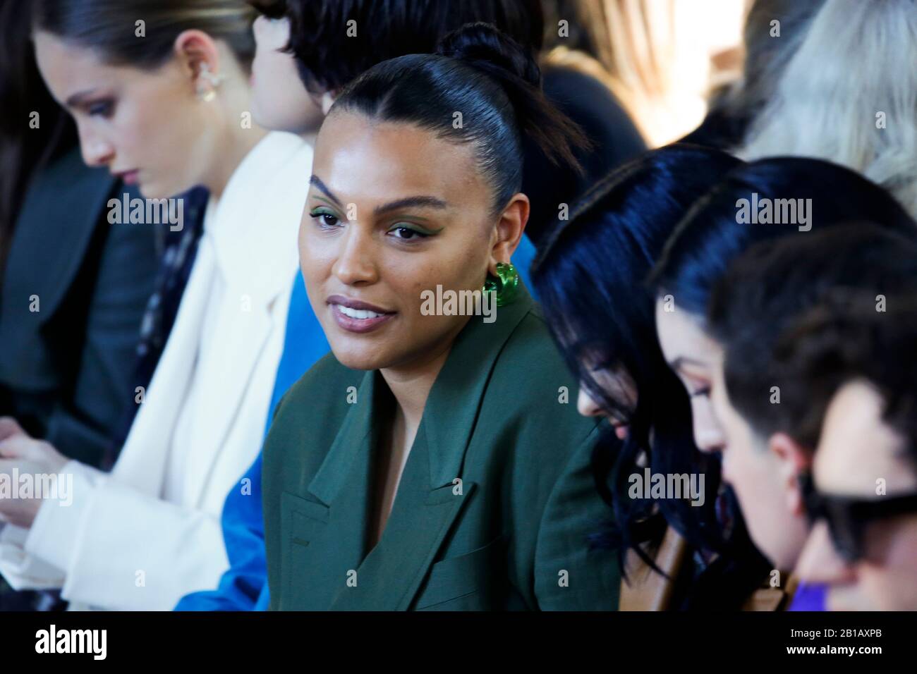 Plus size model Paloma Elsesser at the Salvatore Ferragamo fashion show ...