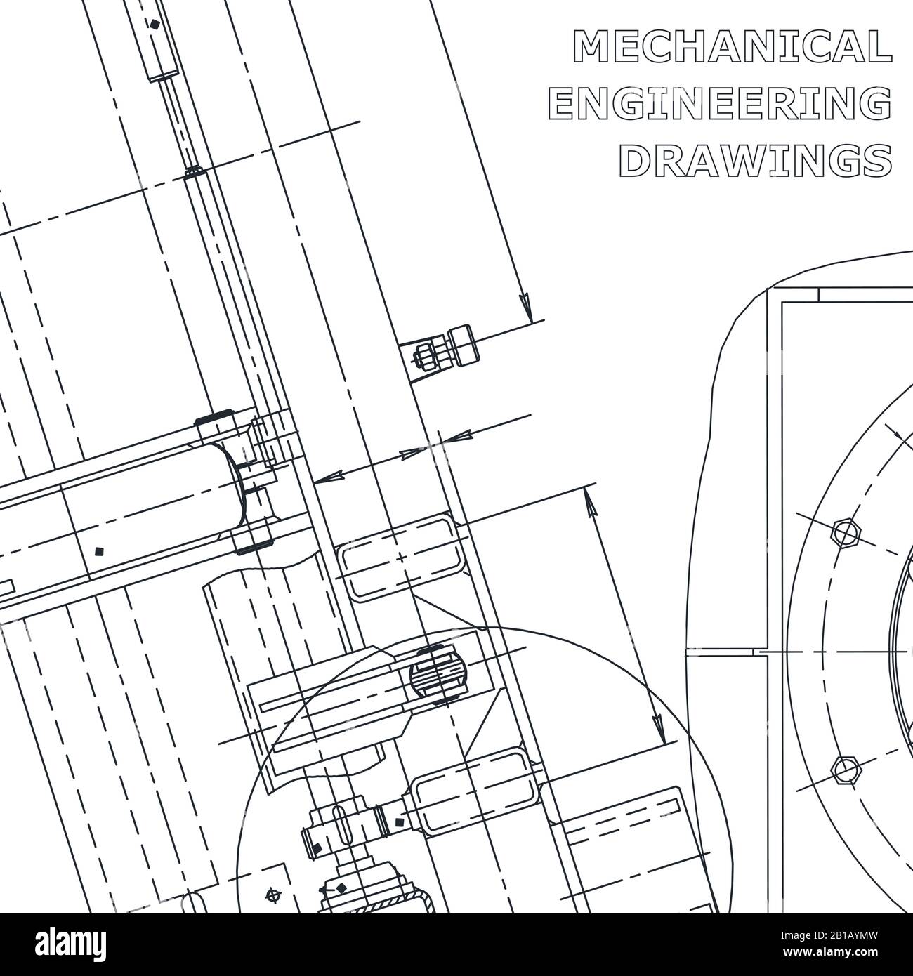 Blueprint. Vector drawing. Mechanical instrument making. Corporate ...