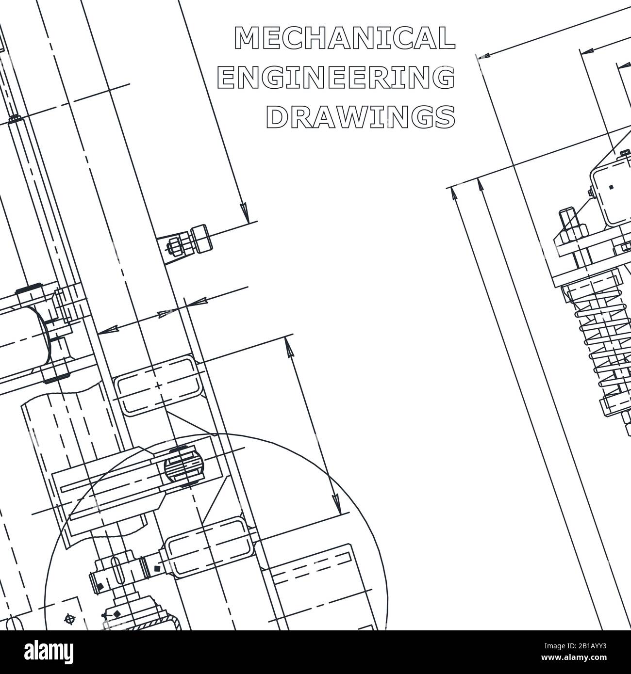 Blueprint. Vector engineering drawing. Mechanical instrument making ...