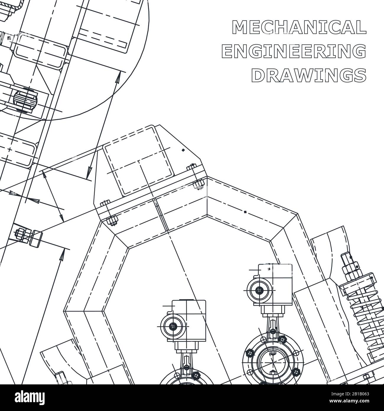 Blueprint, Sketch. Vector engineering illustration. Cover, flyer ...