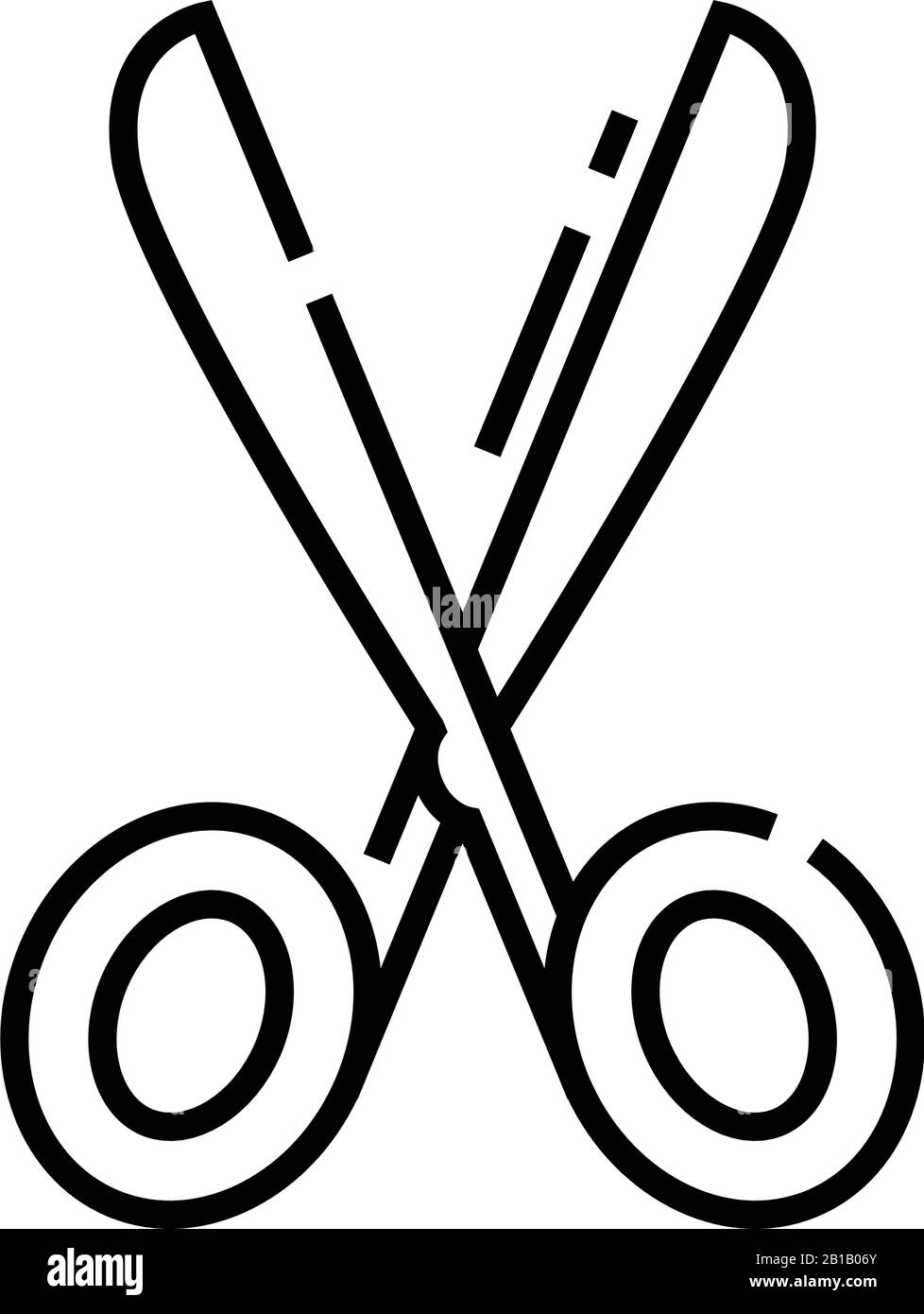Dress scissors line icon, concept sign, outline vector illustration ...