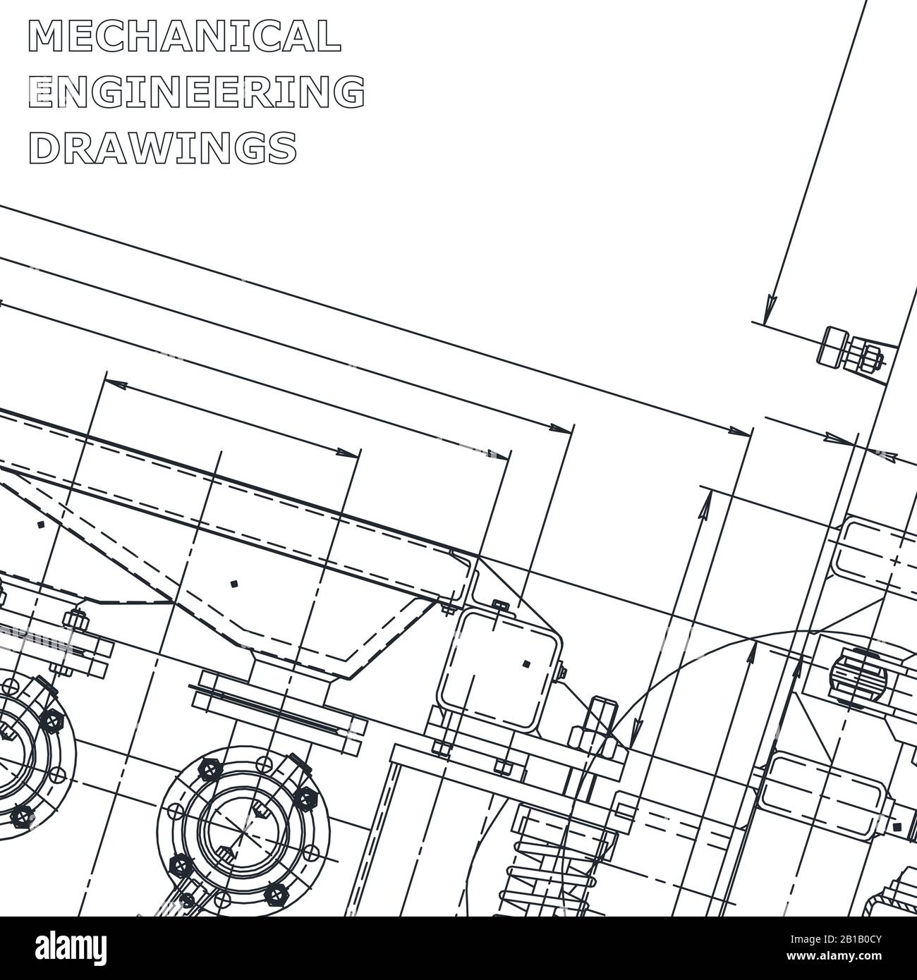 Blueprint. Vector engineering illustration. Computer aided design systems. Instrument-making ...