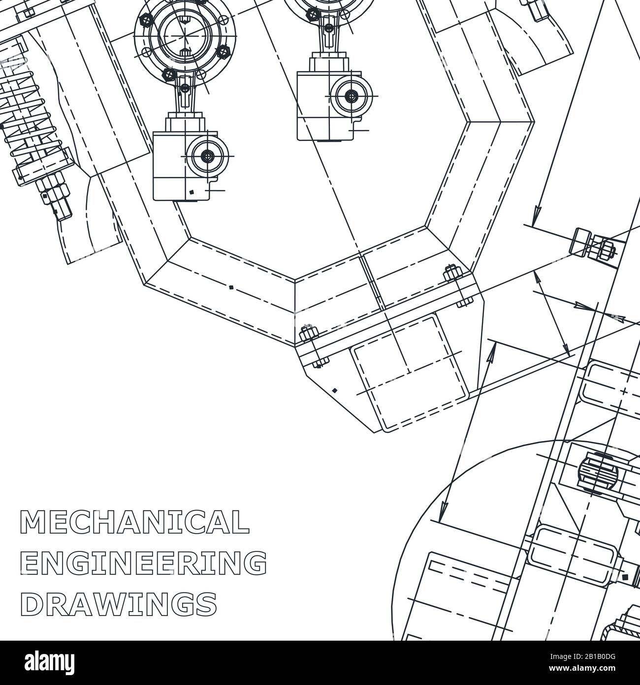 Blueprint Sketch Vector Engineering Illustration Cover Flyer