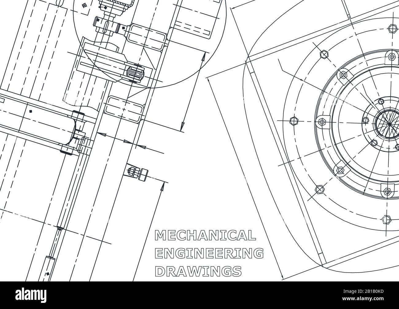 Blueprint. Vector engineering illustration. Cover, flyer, banner ...