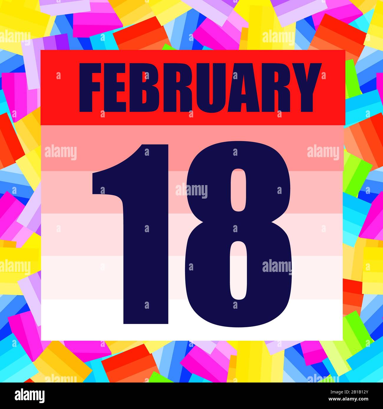 February 18 icon. For planning important day. Banner for holidays and ...