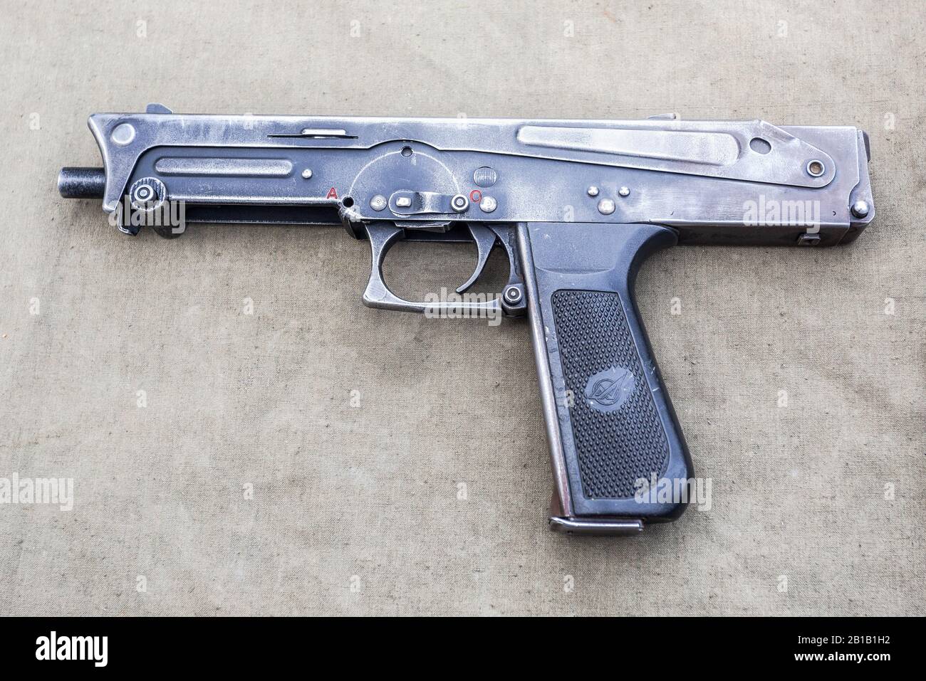 Samara, Russia - February 23, 2020: Russian weapons. Submachine gun PP ...