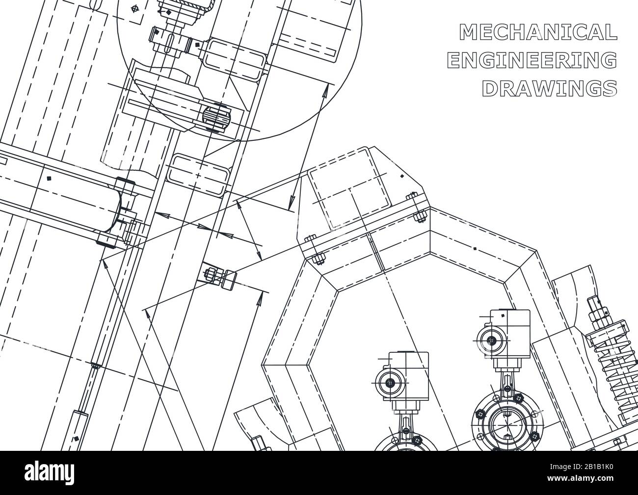 Blueprint Sketch Vector Engineering Illustration Cover Flyer