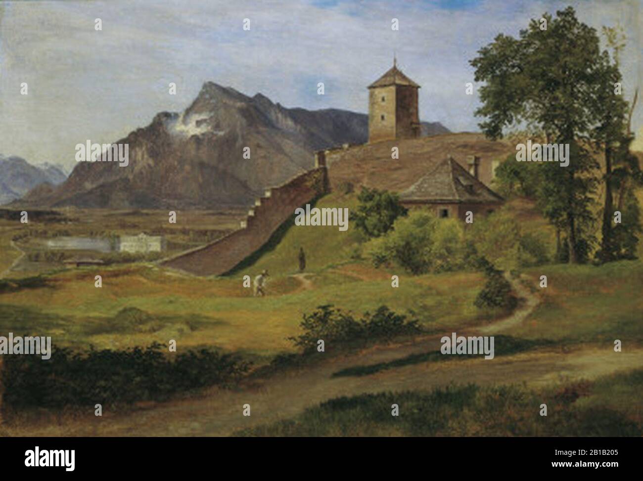 Friedrich Loos Der Falkenturm auf dem Mönchsberg Stock Photo - Alamy