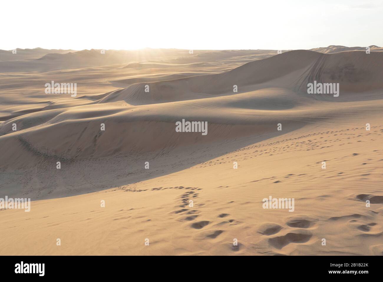 View of the Ica desert, imposing large and infinite seen from the ...
