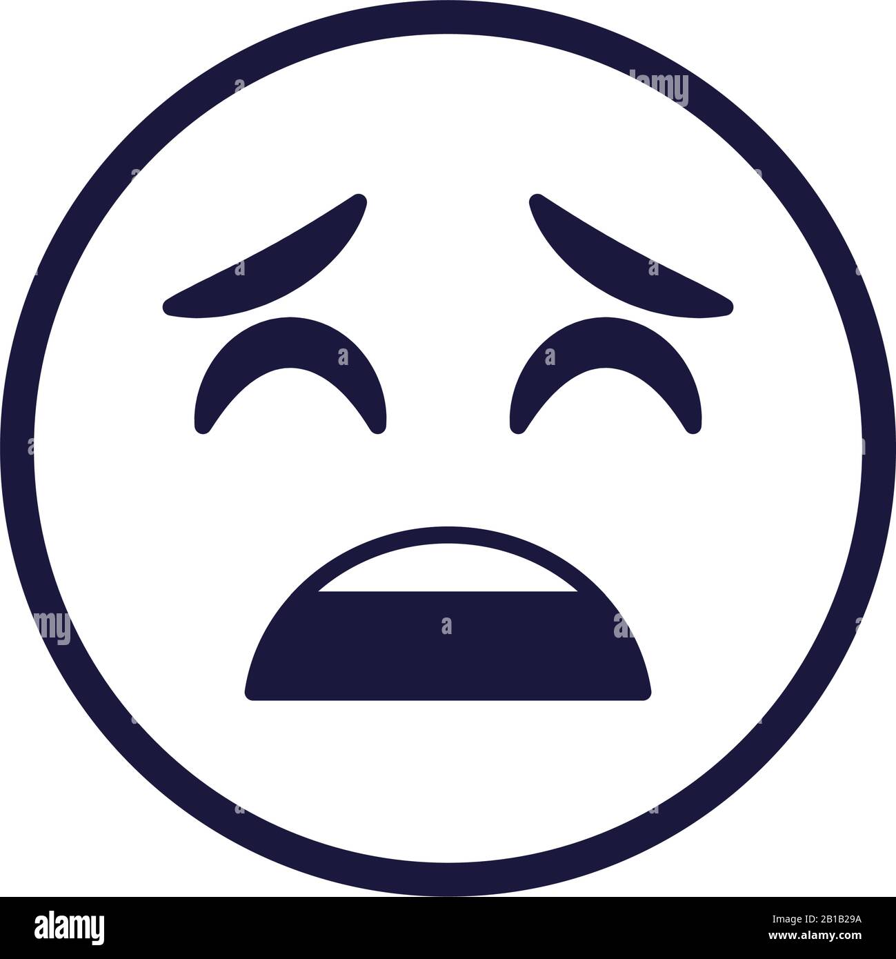Sad emoji face flat style icon design, Cartoon expression cute emoticon ...