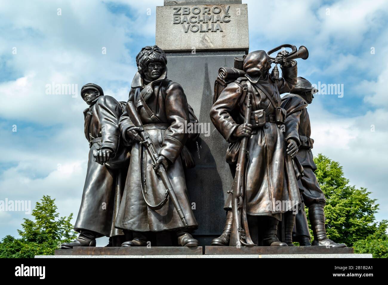 Low angle shot of František Palacký Monument, Prague, Czech Republic ...