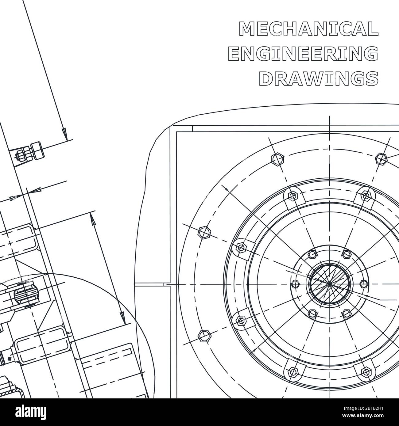 Blueprint. Vector drawing. Mechanical instrument. Corporate Identity ...