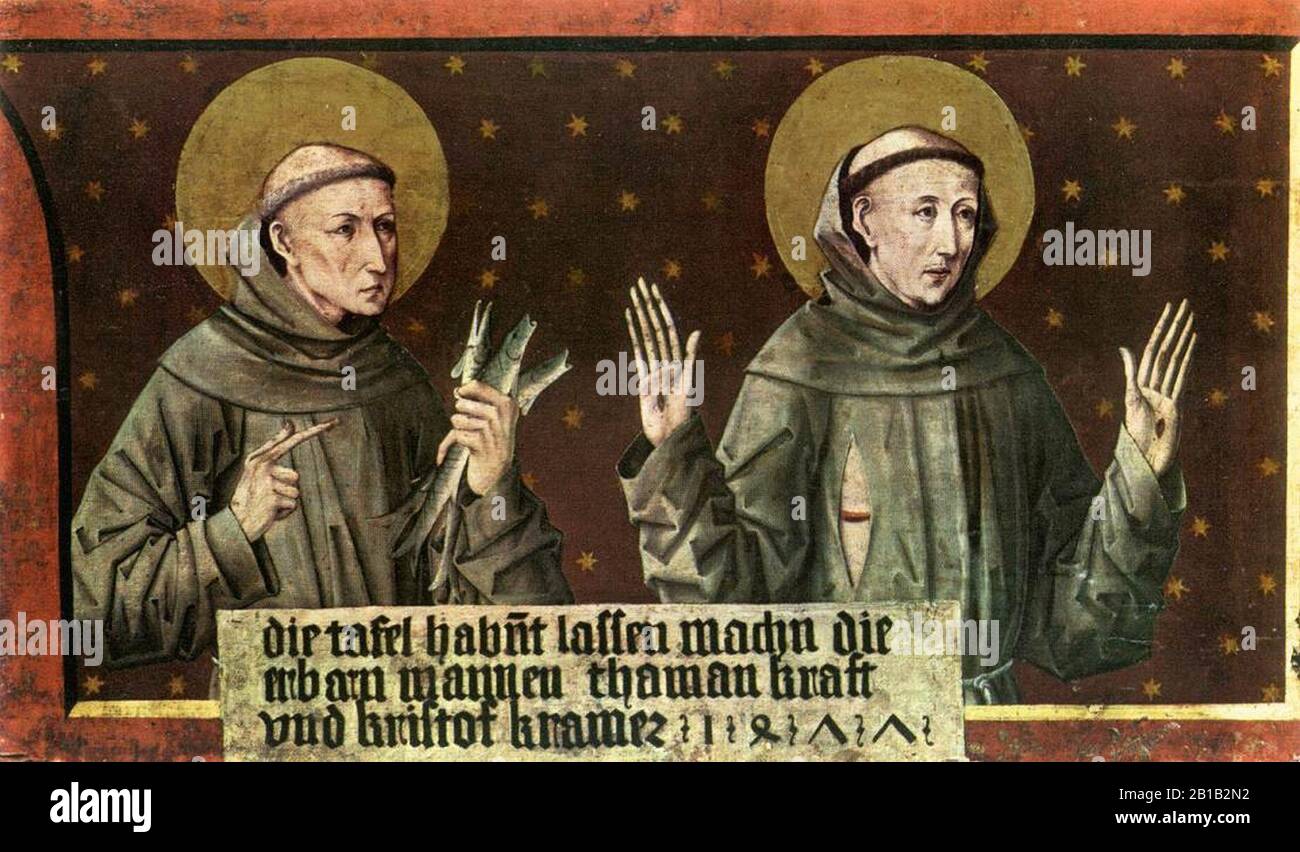 Friedrich Pacher - St Anthony of Padua and St Francis of Assisi Stock ...