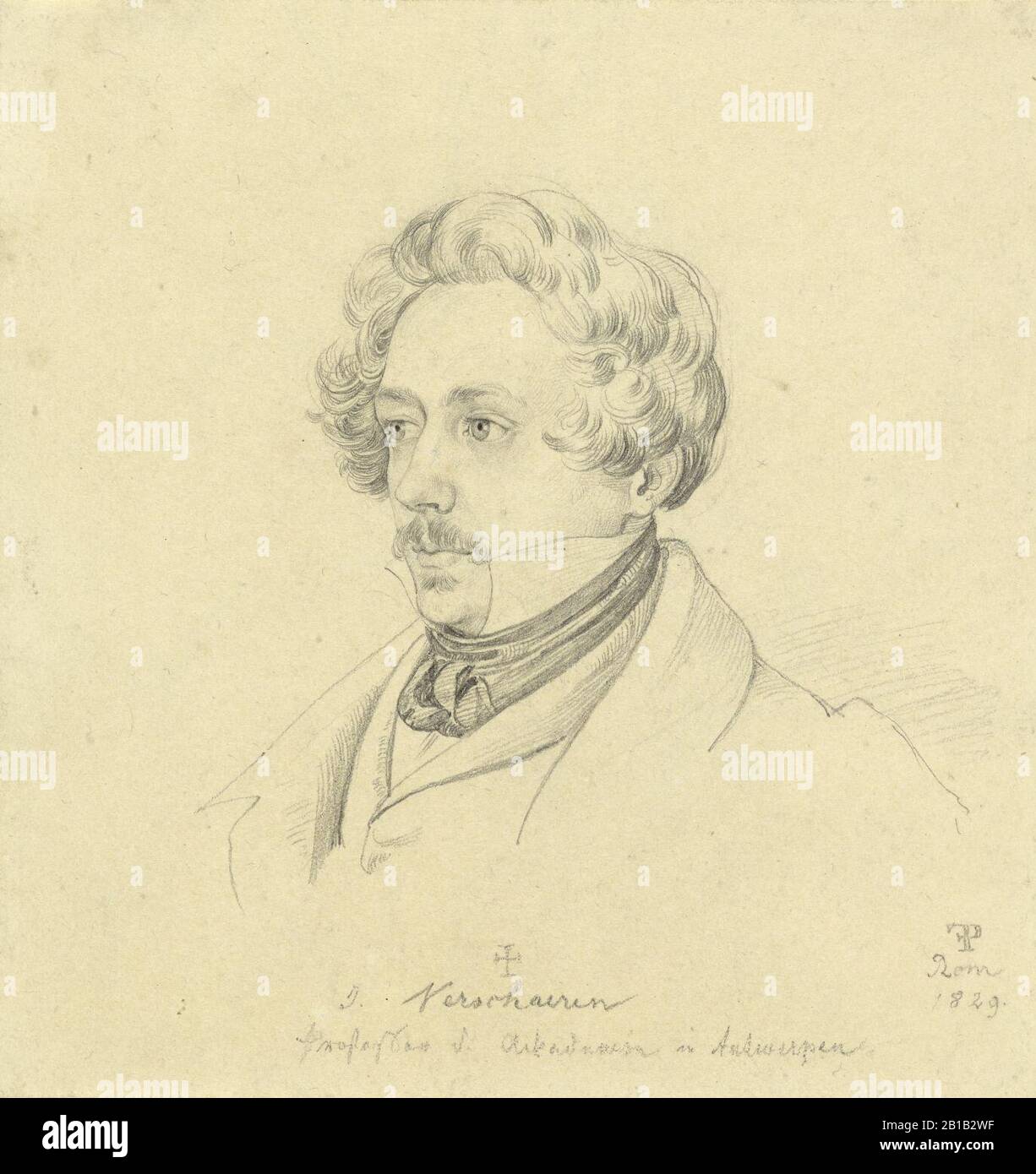 Friedrich Preller - Portrait of the Painter Jan Antoon Verschaeren ...