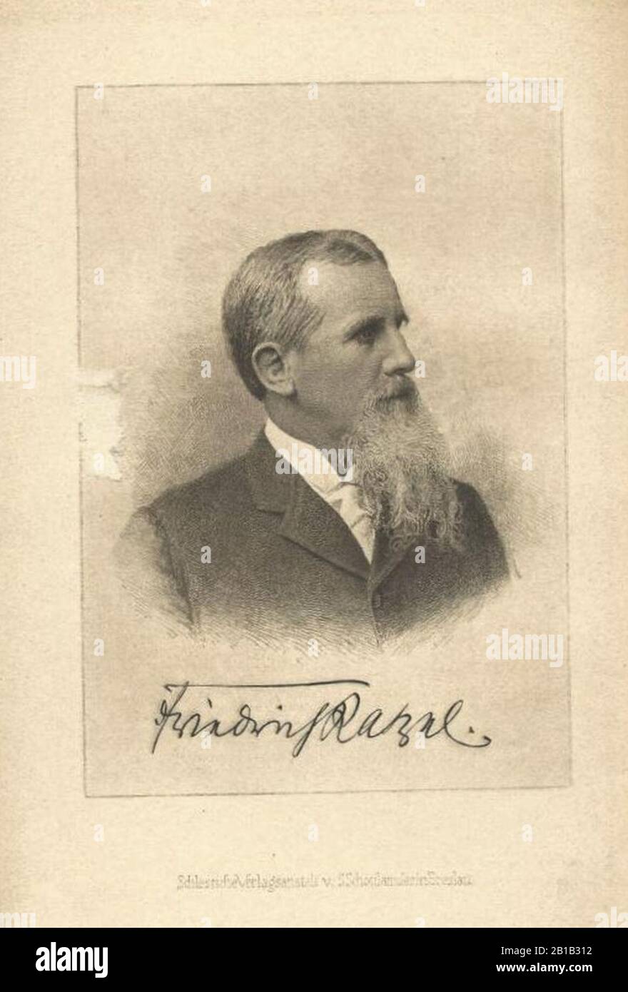 Friedrich Ratzel. Radierung von Johann Lindner Stock Photo - Alamy