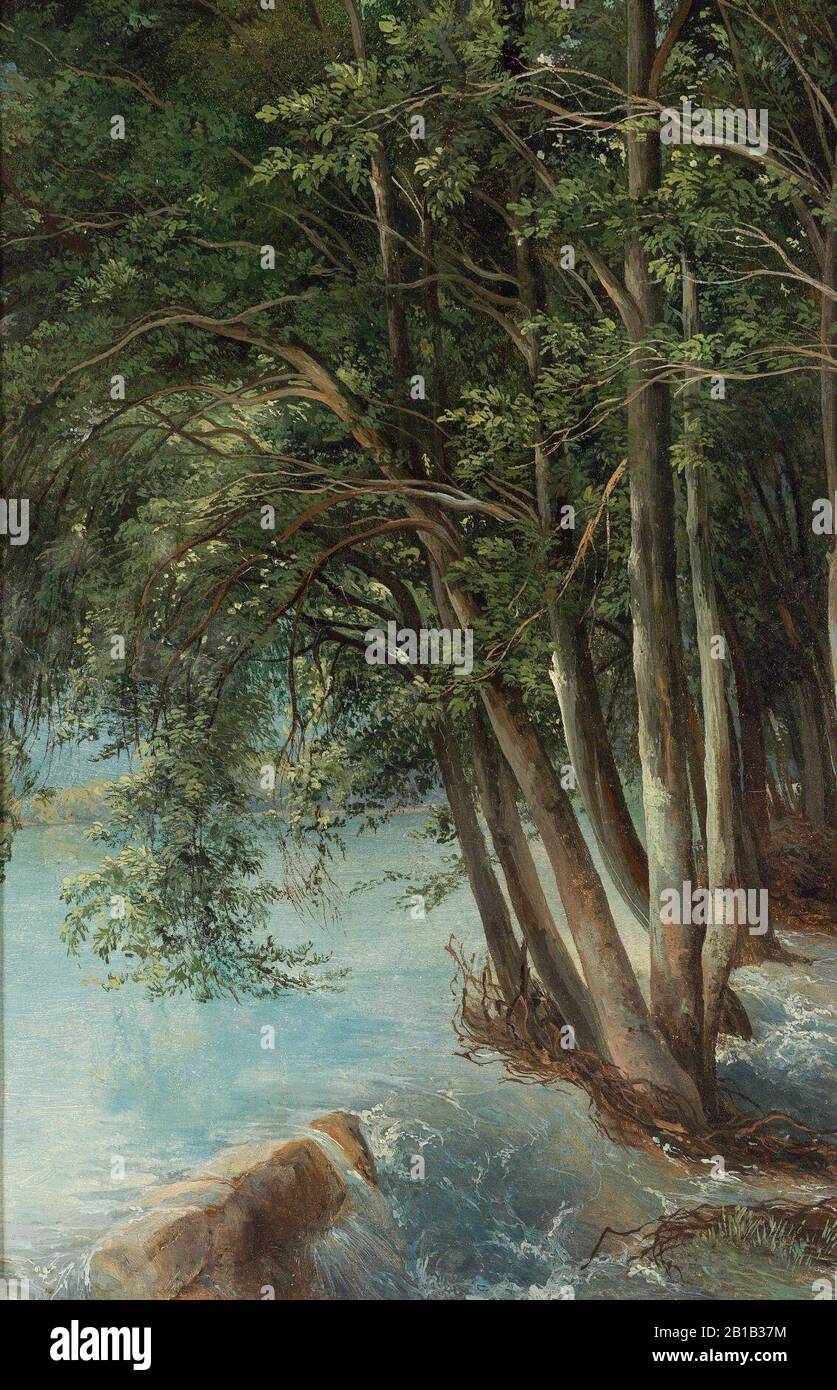 Friedrich Salathé - Trees by the Riverbank Stock Photo - Alamy