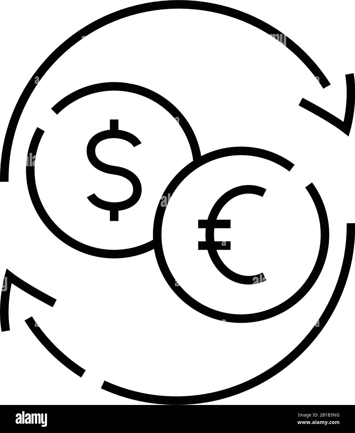 Currency exchange line icon, concept sign, outline vector illustration ...