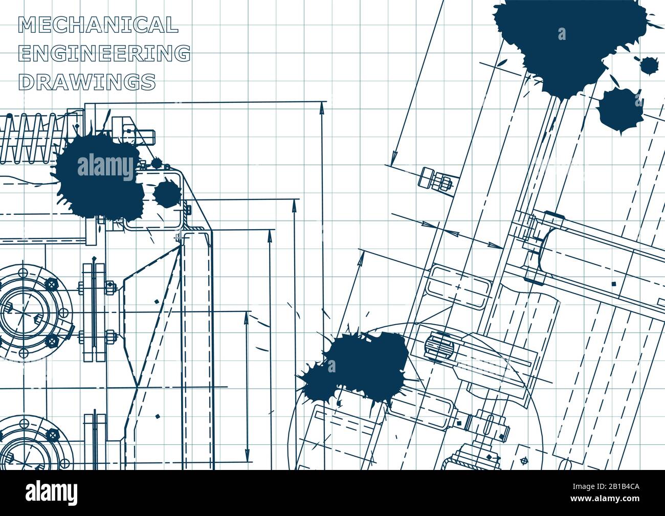 Blueprint. Vector engineering illustration. Computer aided design systems. Instrument-making ...