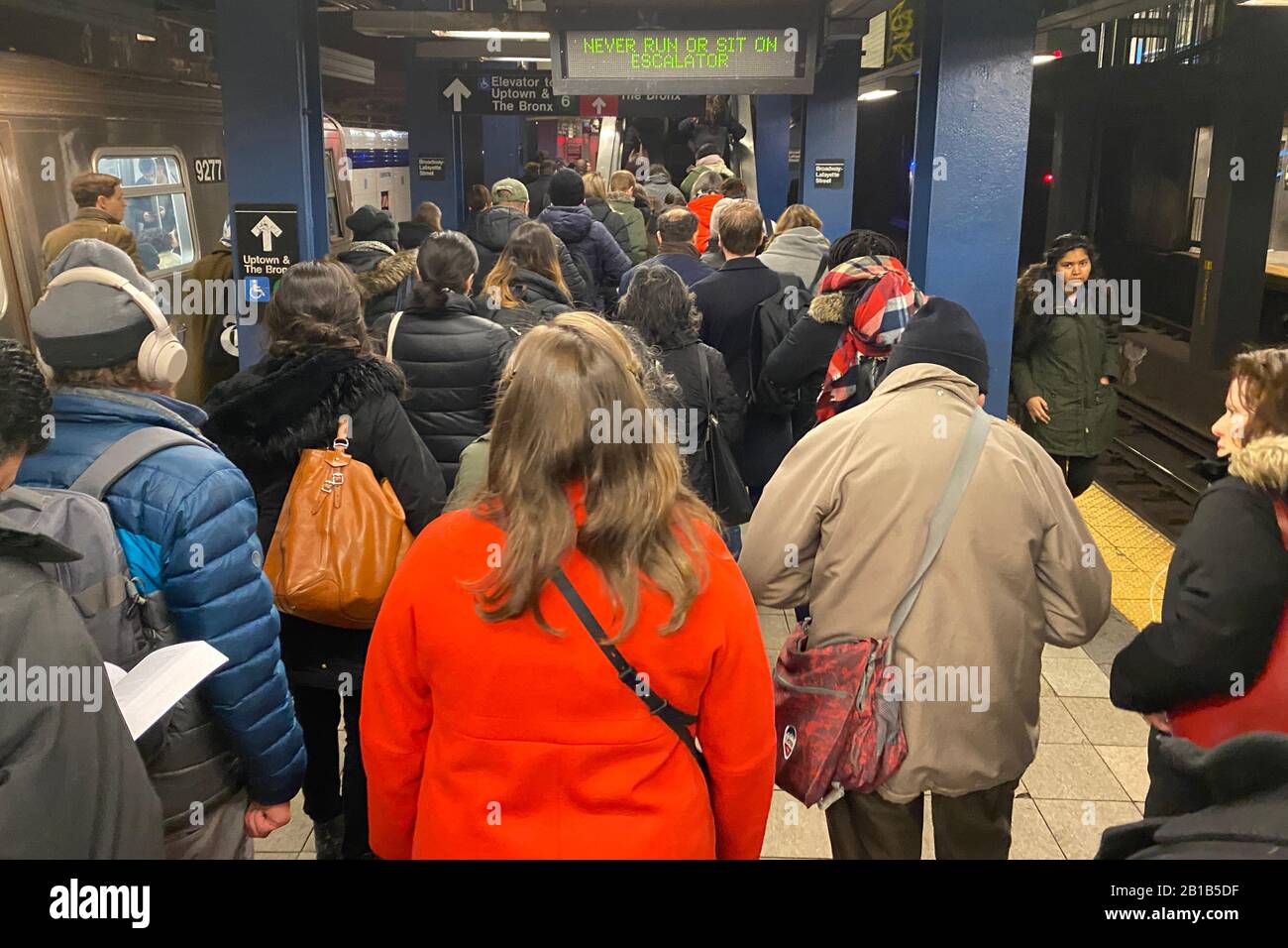 Overcrowded subway platform has commuters waiting to take a single ...