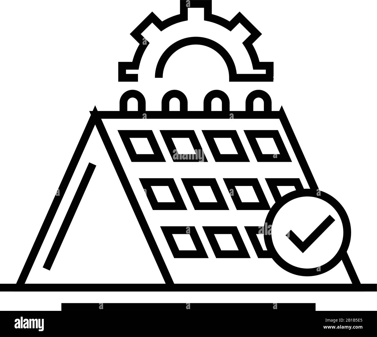 Daily plans line icon, concept sign, outline vector illustration ...