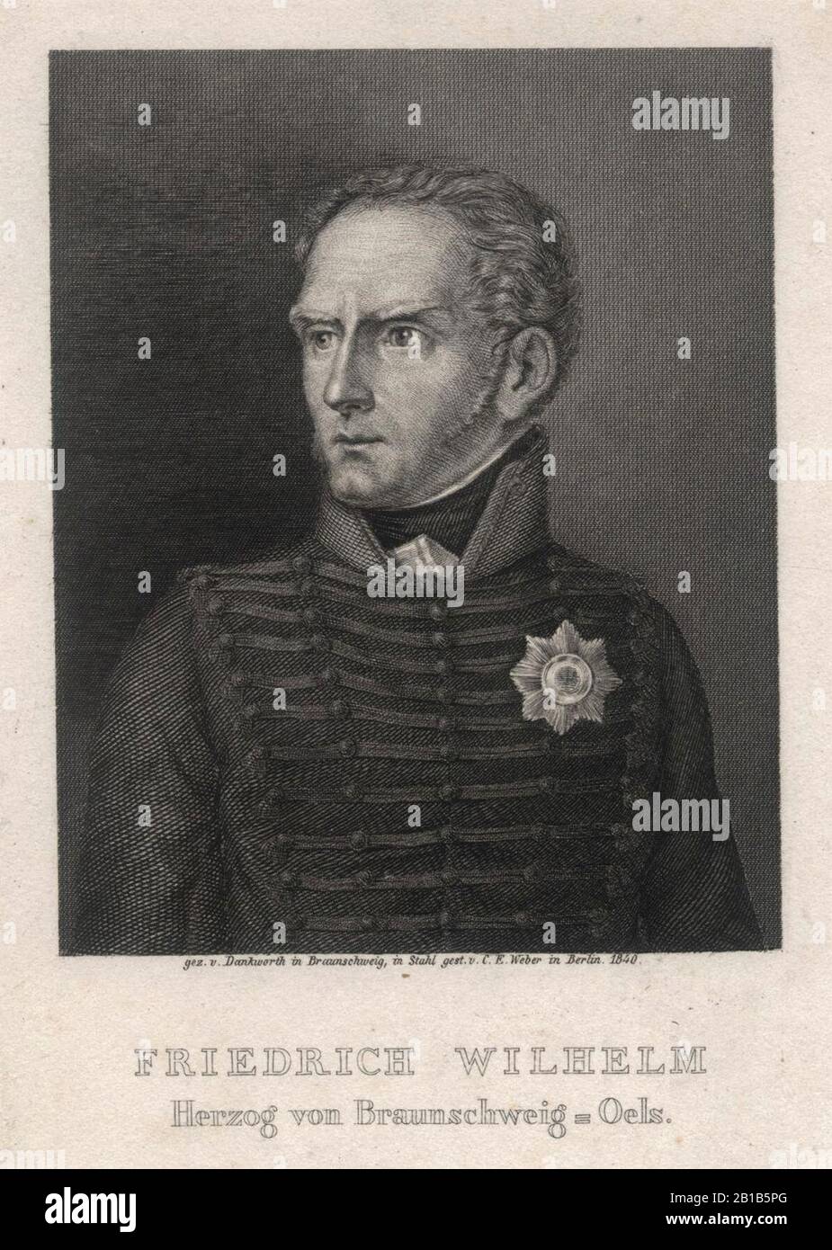 Friedrich Wilhelm, Herzog von Braunschweig-Oels, 1840 Stock Photo - Alamy