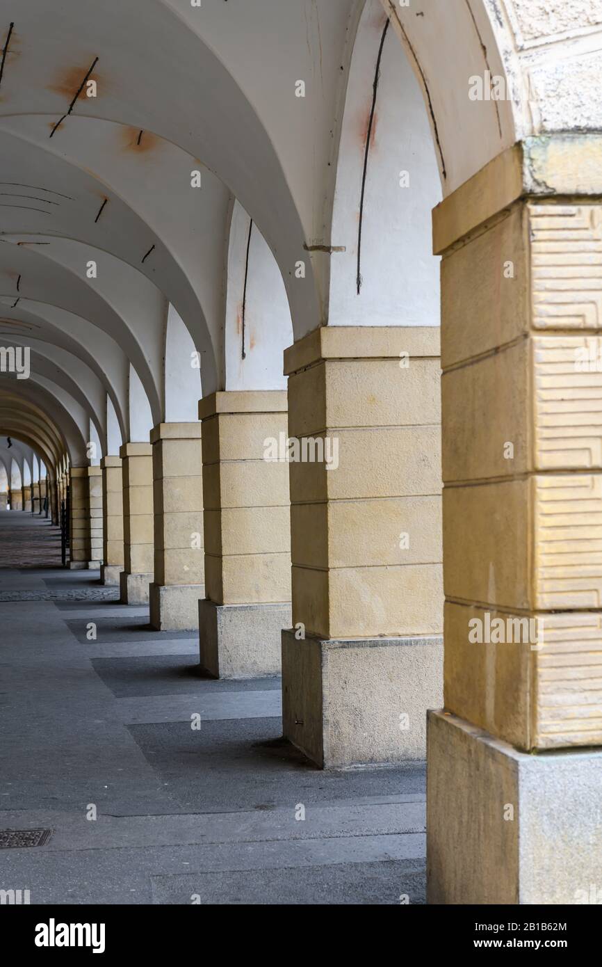 Historic archways in Prague city Stock Photo - Alamy