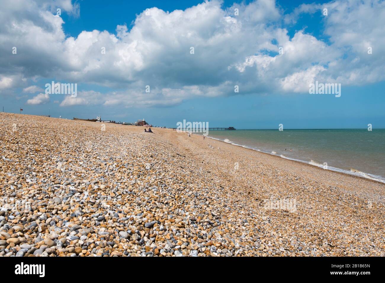 People sunbathing on the beach at Walmer, Deal, Kent, UK Stock Photo ...