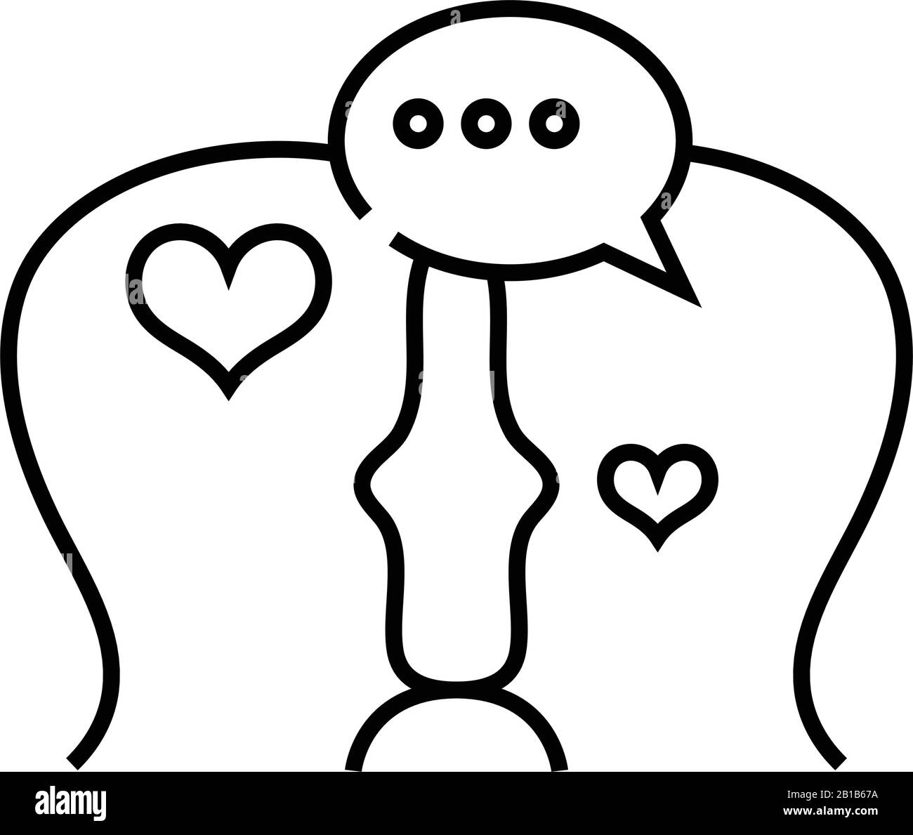 Confidential chats line icon, concept sign, outline vector illustration ...