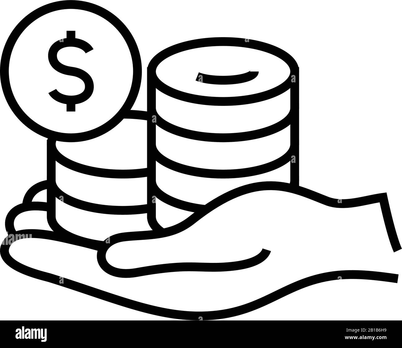 Credit scoring line icon, concept sign, outline vector illustration ...