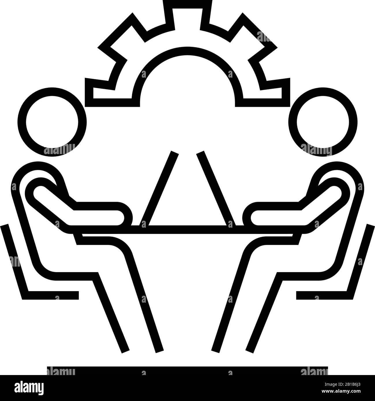 Creating plans line icon, concept sign, outline vector illustration ...