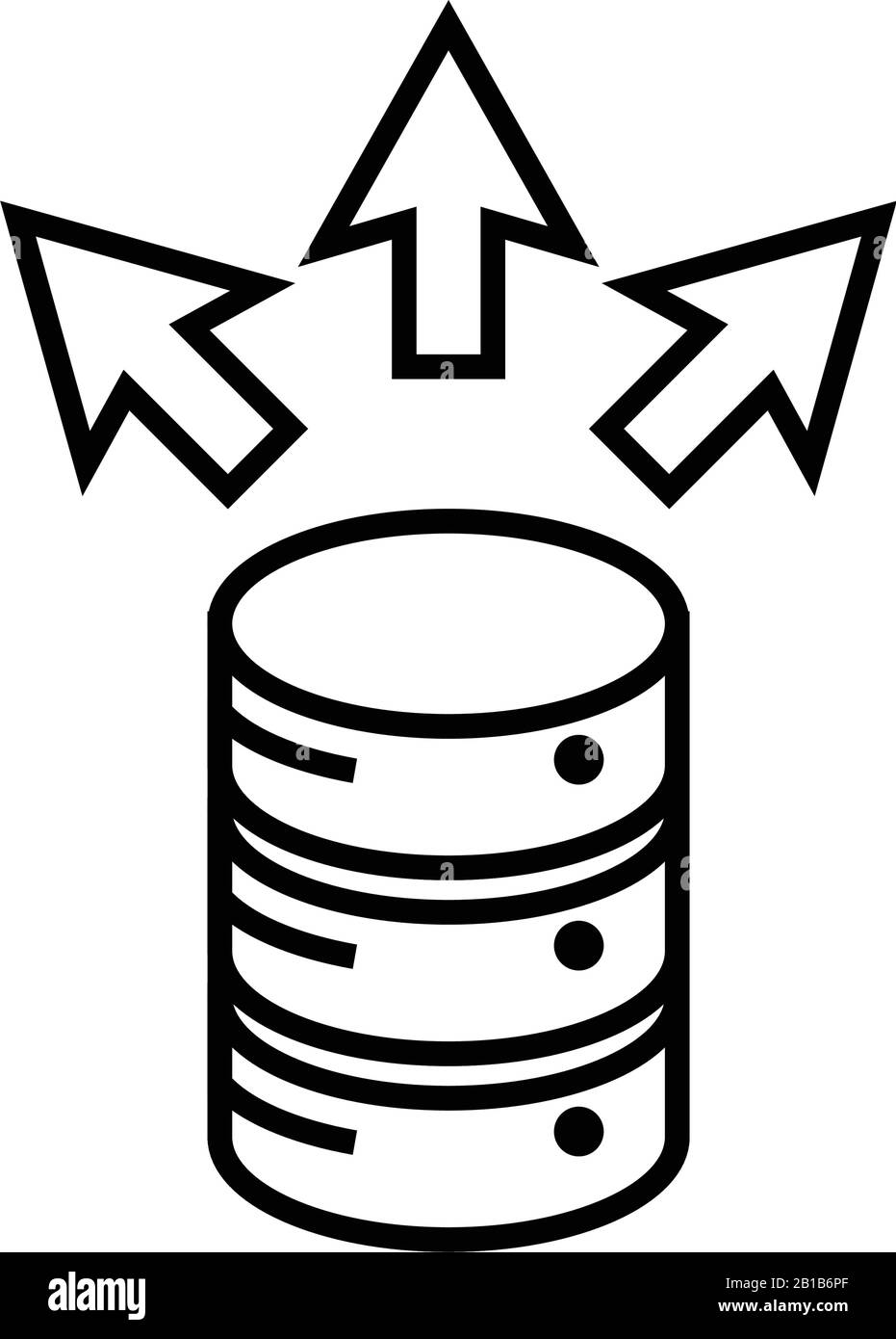 Data exchange server line icon, concept sign, outline vector ...