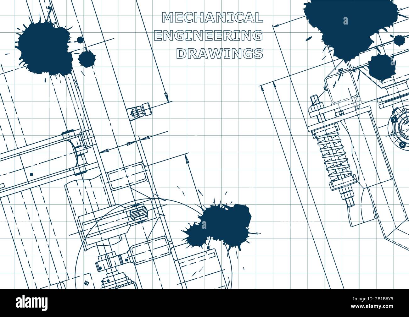 Blueprint. Vector engineering drawing. Mechanical instrument making ...