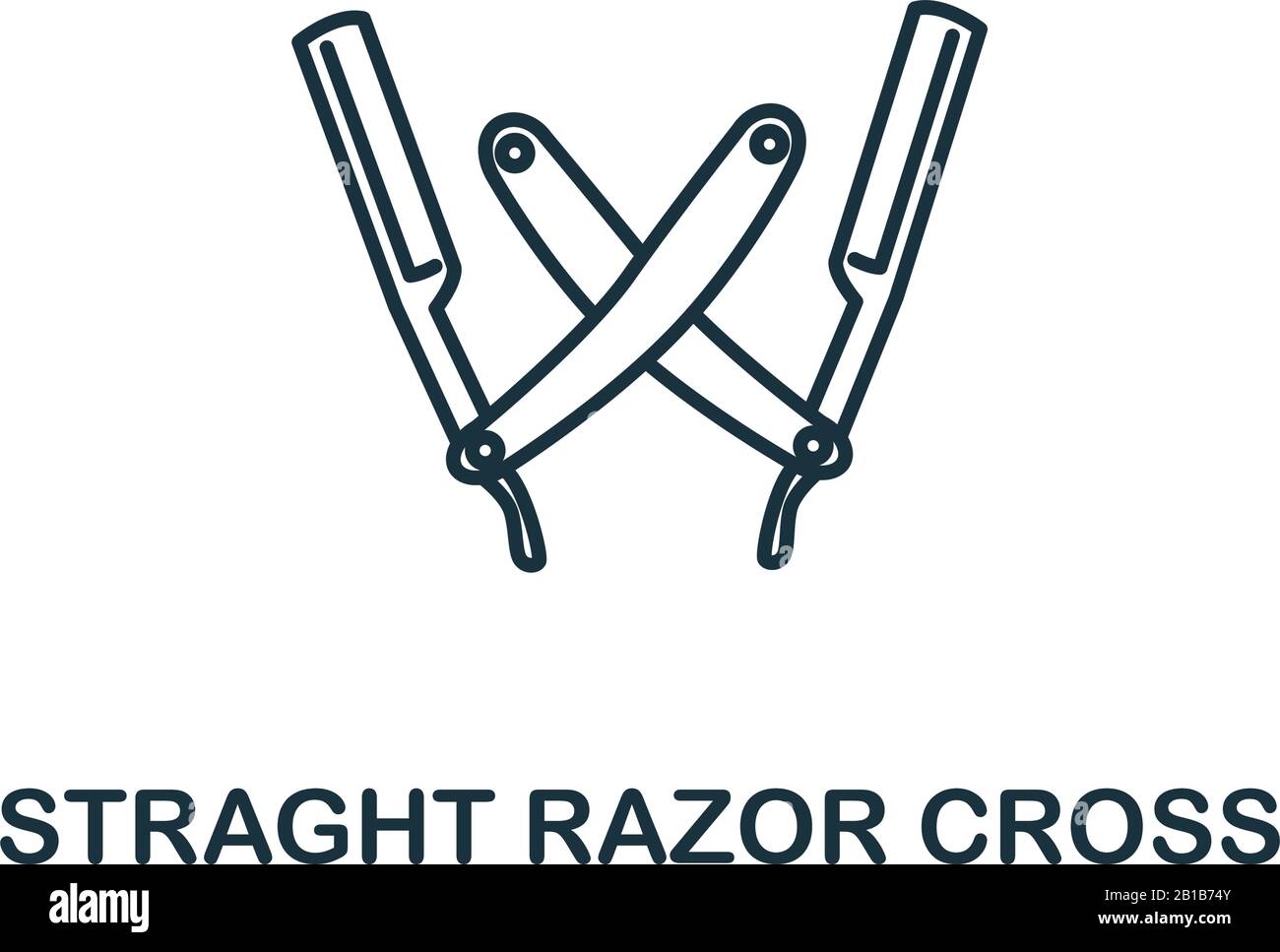 Straight Razors Cross icon from barber shop collection. Simple line ...